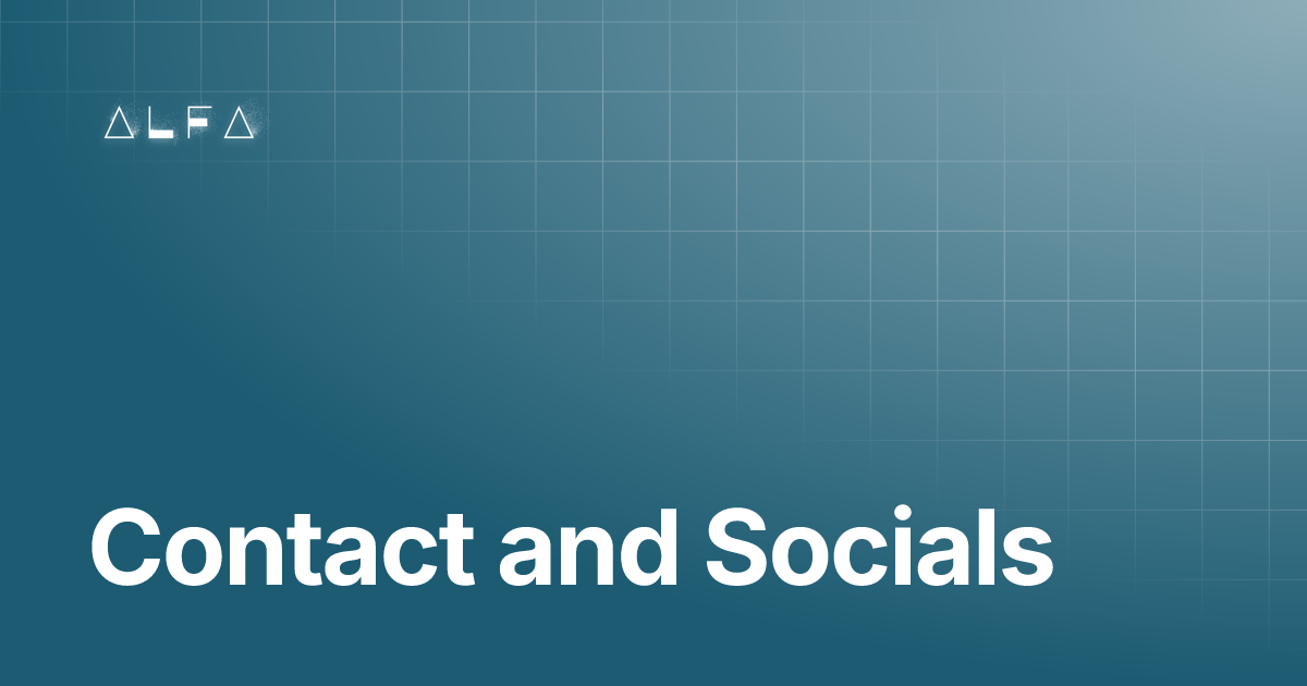 Contact and Socials | ALFA